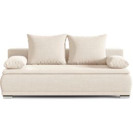 Schlafsofa WERK2, B:206cm H:88cm T:91cm, beige, 100% Polyester, Jugendzimmer, Sofas, "Biggi komfortabel & elegant, Schlaffunktion, Bettkasten, Breite