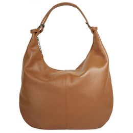 CLUTY Damen Shopper, braun, Leder, leicht glänzend, unifarben, Taschen, echt Leder, Made in Italy