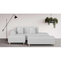 Ecksofa OTTO HOME, B:258cm H:85cm T:168cm, grau, 100% Polyester, Wohnzimmer, Sofas, "Suyala", L-Form mit Hocker