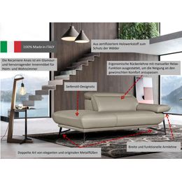 Egoitaliano Ottomane "Anais, erstklassiges Designsofa, Breite 179 cm, Fußfarbe schattengrau", B/H/T: 179cm x 74cm x 106cm, Luxus-Microfaser, Ottomane