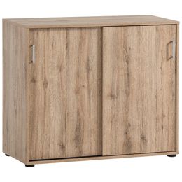 Aktenschrank Welltime, B:100,1cm H:83,6cm T:41cm, braun, FSC-zertifizierter Holzwerkstoff, B&uuml;ro, Schr&auml;nke, "Baku", 100x63 cm, Schiebet&uuml;ren, Made in