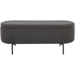 Hockerbank Salesfever, B:110cm H:44cm T:40cm, schwarz, Boucl&eacute; Stoff (100% Polyester), Metall, Hocker, "Hockerbank im stilvollen Look", aufklappbar,