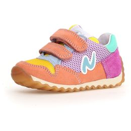 Naturino Mädchen Sneaker "SAMMY 2 VL", Gr. 29, orange, Lederimitat, Textil, Veloursleder, colorblocking, Schuhe, Freizeitschuh mit Wechselfußbett,