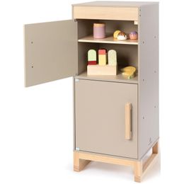 Musterkind Kinder Kinder-K&uuml;hlschrank "Ficus, warmgrau/natur", grau, Holz, B:34cm H:83cm T:32cm, Spielzeug-Haushaltsger&auml;te