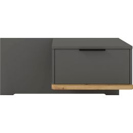 Nachtschrank Musterring, B:90cm H:43cm T:47cm, grau, Holzwerkstoff, Schr&auml;nke, "Isabelle", verschiedene Farben, Unterboden in Eiche, Ma&szlig;e B50/90 x H43
