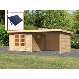 Gartenhaus Woodfeeling, beige, Holz, Gartenh&auml;user, "Trittau 3", mit Anbaudach