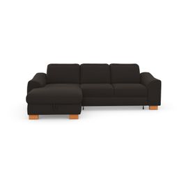 Sit & More Ecksofa SIT & MORE, B:264cm H:86cm T:175cm, braun, Wohnzimmer, Sofas, "Dundee L-Form", mit Federkern und Massivholzf&uuml;&szlig;en, wahlweise mit