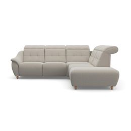 Ecksofa Home Affaire, B:272cm, beige, Struktur (100% Polyester);Luxus-Microfaser Florence (100% Polyester);Chenille (100% Polyester);NaturLEDER