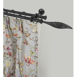 Gardinenstange Garesa, L:110cm &Oslash;:16mm, schwarz, Metall, Gardinenstangen, "ESPERANCA", rustikale Vorhanggarnitur, verl&auml;ngerbar, Eisen, mit Ringe