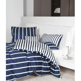 Wendebettw&auml;sche Janine, blau, Mako-Satin, Obermaterial: 100% Baumwolle, Bettw&auml;sche, "modernclassic 39028-28", mit Rei&szlig;verschluss