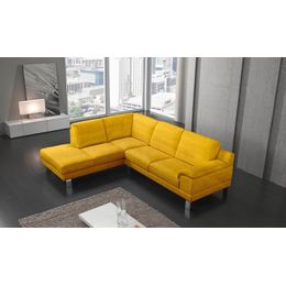 Ecksofa Egoitaliano, B:240cm H:84cm T:212cm, gelb, Luxus-Micofaser Lederoptik (100% Polyester) ist ein neues technisches Gewebe mit einem visuellen