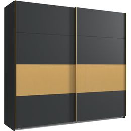 Schwebet&uuml;renschrank wimex, B:225cm H:208cm T:65cm, gold, Spanplatte, Schr&auml;nke, "Dubai Kleiderschrank in trendigen goldenen Design", Breite 225cm, 2