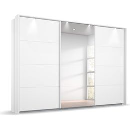 Schwebetürenschrank Rauch, B:278cm H:233cm T:68cm, weiß, Holzwerkstoff, Schränke, "Kleiderschrank Schrank Garderobe OTELI inkl. 3 Innenschubladen",
