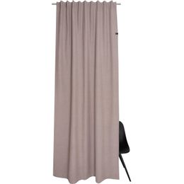 Schöner Wohnen Kollektion Vorhang, B:130cm H:250cm, rosa, SCHÖNER WOHNEN-KOLLEKTION, Jacquard, Baumwolle, Polyester, Wohnzimmer, Gardinen, "Solo", mit Lederapplikation