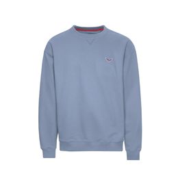 TRIGEMA Damen Sweatshirt "TRIGEMA Oversized Sweatshirt mit Logo-Patch", blau, Basic, Gr. XXL, 70% Baumwolle, 30% Polyester, Sweatshirts
