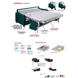 Schlafsofa Bali, B:232cm H:83cm T:100cm, grau, Wohnzimmer, Sofas, "Norwalk, Dauerschläfer", in 140er und 160er Breite, 3 Varianten, auch mit