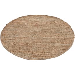 Teppich CarpetFine, H:9mm &Oslash;:60cm, beige, Jute, Wohnzimmer, Teppiche, "Nala Juteteppich Naturfaser", wendbar, aus 100% Jute, in vielen Gr&ouml;&szlig;en und