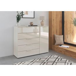 Schubkastenkommode Rauch, B:120cm H:100cm T:42cmbeige, glas beige (champagner), Holzwerkstoff, Sideboards, "Kommode T&uuml;rkommode Sideboard Kombikommode