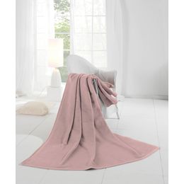Wohndecke Biederlack, B:150cm L:200cm, rosa, Baumwolle, Kunstfaser, Wohndecken, "Cotton Home", im Uni Design, Kuscheldecke