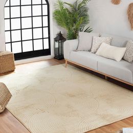 Teppich LIVABLISS, B:200cm H:11mm L:275cm, beige, Kunstfaser, Wohnzimmer, Teppiche, "GUIZA"