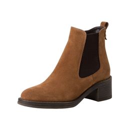 Tamaris Damen Stiefelette "Tamaris Stiefelette Leder/Textil", Gr. 37, braun, Leder, Textil, Schuhe