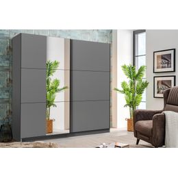 Schwebetürenschrank Inosign, B:236,5cm H:210cm T:62,5cm, grau, Spanplatte, Schränke, "Sierra Kleiderschrank mit Spiegel Wäscheschrank Garderobe",