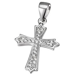 Firetti Damen Kettenanhänger "Schmuck Geschenk Silber 925 Halsschmuck Anhänger Kreuz", Silber 925 (Sterlingsilber), 1,2 g, silber, Silber 925