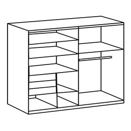 Schwebet&uuml;renschrank wimex, B:180cm H:198cm T:65cm, grau, Holzwerkstoff, Spanplatte, Schr&auml;nke, "Bamberg", inklusive 5 Regalb&ouml;den und 1 Kleiderstange