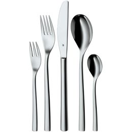 WMF Besteck-Set "Palermo", 30 Stk., silber, Essbesteck-Sets, Monobloc-Messer, ergonomisch, geschmiedete Messer, Wellenschliff