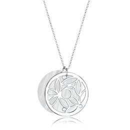 Elli Damen Kette mit Anhänger "Ornament Perlmuttscheibe Topas 925 Sterling Silber", 70,mit Steinen, Silber 925 (Sterlingsilber), L: 70weiß, Silber