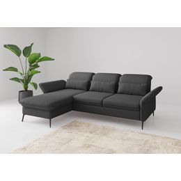 Sit & More Ecksofa SIT & MORE, B:264cm H:92cm T:198cm, grau, 95%Polyester, 5% Polyamid, Wohnzimmer, Sofas, "Emely, inkl. Sitztiefenverstellung", wahlweise mit