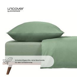 uncover by Schiesser Spannbettlaken "New Jersey aus 100% Baumwolle" Made in Green