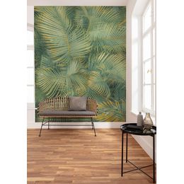 Komar Fototapete "Digitaldruck Vlies - Neon Fern - Gr&ouml;&szlig;e 200 x 250 cm", Rollen:, gr&uuml;n, Schlafzimmer, Tapeten, Wohnzimmer, Schlafzimmer