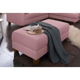 Hocker Home Affaire, B:128cm H:46cm T:71cm, rosa, Luxus-Microfaser Vintageoptik(100% Polyester);Struktur fein ( 100% Polyester);Luxus-Microfaser