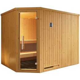 Weka Sauna "Varberg 4", ohne Ofen, (ohne Ofen), beige, Saunen, ohne Ofen