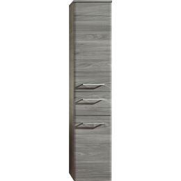 Midischrank SAPHIR, B:30cm H:142cm T:33cm, grau, Spanplatte, Badezimmer, Schr&auml;nke, "Quickset 916 Badschrank 30 cm breit, 2 T&uuml;ren, 1 Schublade",