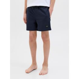 Jack & Jones Kinder Badeshorts "JPSTMAUI mit Double Layer Optik und Kordelzug", blau, Gr. 128, JACK & JONES JUNIOR, unifarben, Web, Recycling-Polyester,