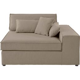 Sofaelement OTTO HOME, B:128cm H:75cm, grau, Baumwollmix (60% Baumwolle/40% Leinen);Struktur fein (100% Polyester);Samtoptik (100%