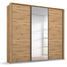 Schwebet&uuml;renschrank Rauch, B:211cm H:214cm T:68cm, braun, Holzwerkstoff, Schr&auml;nke, "Kleiderschrank Schrank Garderobe OTELI inkl. 3 Innenschubladen",