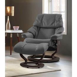 Relaxsessel stressless, B:75cm H:96cm T:75cm, grau, Leder BATICK: BATICK ist ein leicht korrigiertes, durchgefärbtes und genarbtes Möbelleder, bei