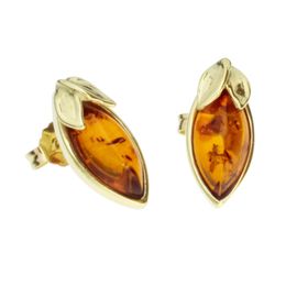 OSTSEE-SCHMUCK Damen Paar Ohrstecker "OSTSEE-SCHMUCK Ohrstecker Elina Ohrstecker Elina", 17x7mm, Gelbgold 585, gelb, Gelbgold 585, Ohrringe