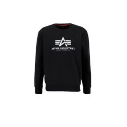 Herren Sweater "Basic Sweatshirt Carbon", schwarz, Gr. L, Alpha Industries, Obermaterial: 80% Baumwolle, 20% Polyester, Sweatshirts