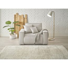Loveseat OTTO HOME, B:120cm H:85cm T:86cm, silber, Bezugstoff 100% PES ;Atmungsaktives Gewebe ;Easy Clean ;Gramatur 340g/qm +/- 5%, Sessel, "FINNLEY,