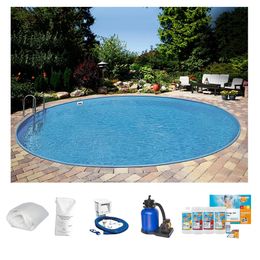 Rundpool Clear Pool, H:120cm &Oslash;:350cm, wei&szlig;, Schwimmbecken, "PREMIUM IBIZA", inkl. umfangreichem Zubeh&ouml;r in verschiedeneren Gr&ouml;&szlig;en