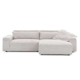 Ecksofa OTTO HOME, B:251cm H:70cm T:144,5cm, wei&szlig;, 100% Polyester, Wohnzimmer, Sofas, "KINLEE Design-Sofa mit Recamiere rechts/links, Ma&szlig;e B/T/H