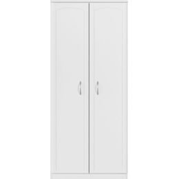 Kleiderschrank Rauch, B:91cm H:210cm T:56cm, weiß, Holzwerkstoff, Schlafzimmer, Schränke, "Schrank Garderobe Garderobenschrank Putzschrank