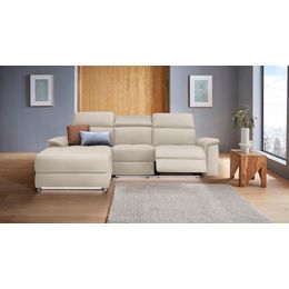 Ecksofa Home Affaire, B:259cm H:98cm T:163cm, beige, Webstoff (95% Polyester 5%Nylon), Wohnzimmer, Sofas, "Pareli, L-Form, 259cm,m. Recamiere,