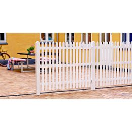 Plus Gartenzaun "Skagen", H/L: 120cm x 14,2m, Pfosten: 10 Stk., wei&szlig;, Zaunelemente, H&ouml;he: 80 und 120 cm, Gesamtl&auml;nge: 4,78 bis 23,62 m, zum