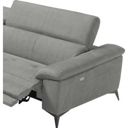 Ecksofa Egoitaliano, B:272cm H:96cm T:203cm, grau, Luxus-Micofaser Lederoptik (100% Polyester) ist ein neues technisches Gewebe mit einem visuellen