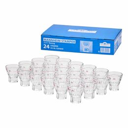 Van Well Schnapsglas "Stamper geeicht mit Rotring Mannheim 2 cl 24er Set transparent", transparent, Trinkgefäße